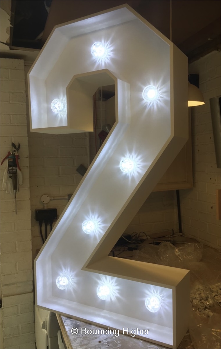 Light Up LED Number 2 - Bouncy Castle and Soft Play Hire in Dartford ...